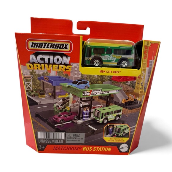 MATCHBOX | Toys | Matchbox Action Drivers City Bus Station Green And ...